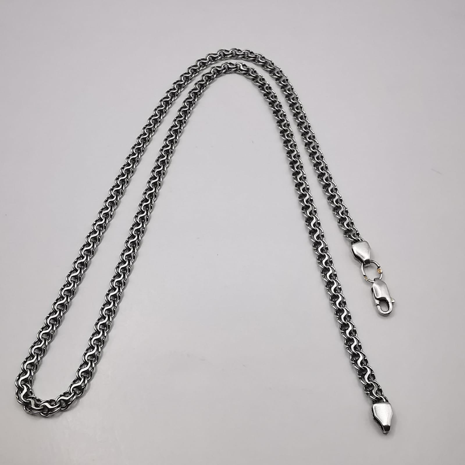 Vintage Beautiful Jewelry Chain925 Sterling SilverSigned Handmade 1841g