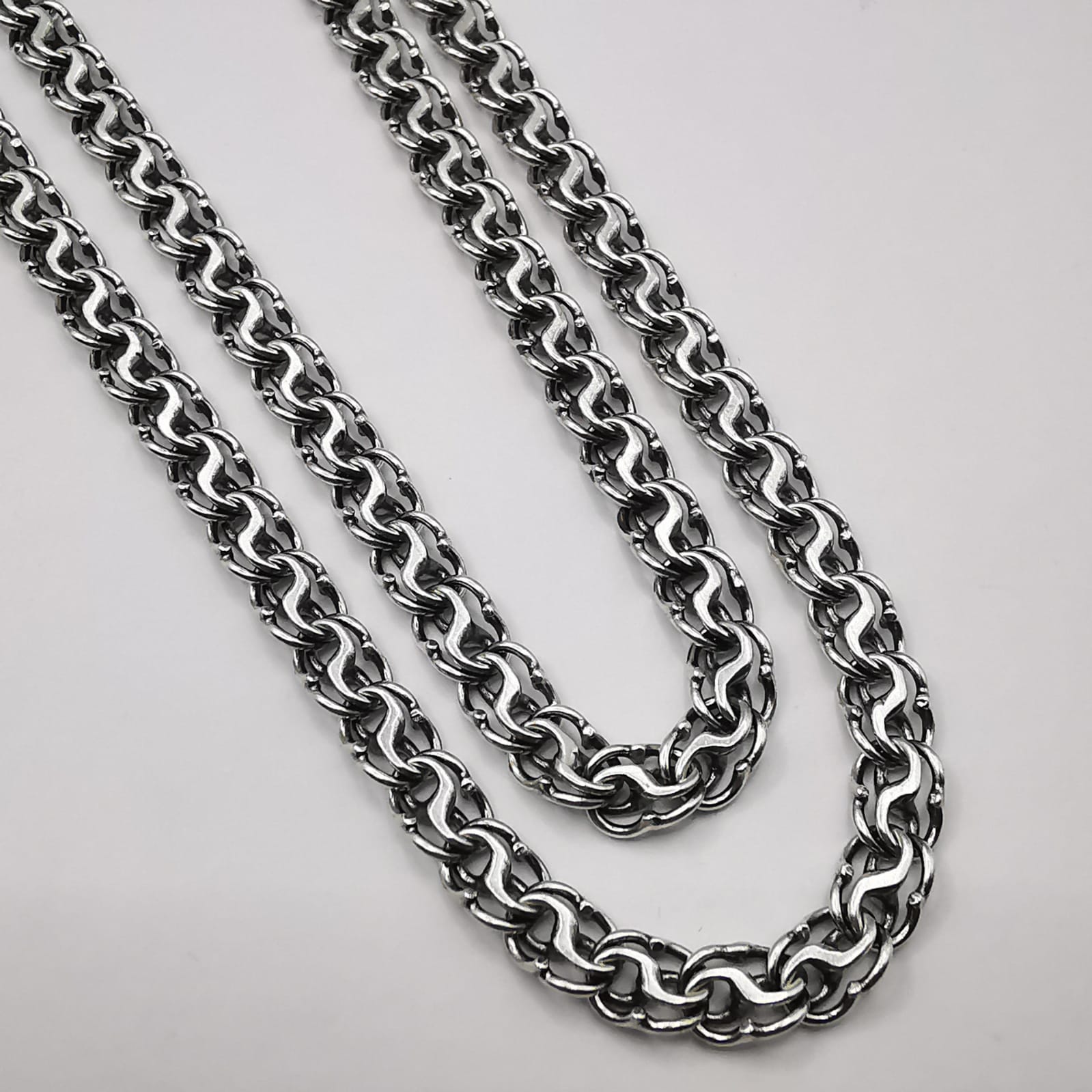 Vintage Beautiful Jewelry Chain925 Sterling SilverSigned Handmade 1841g