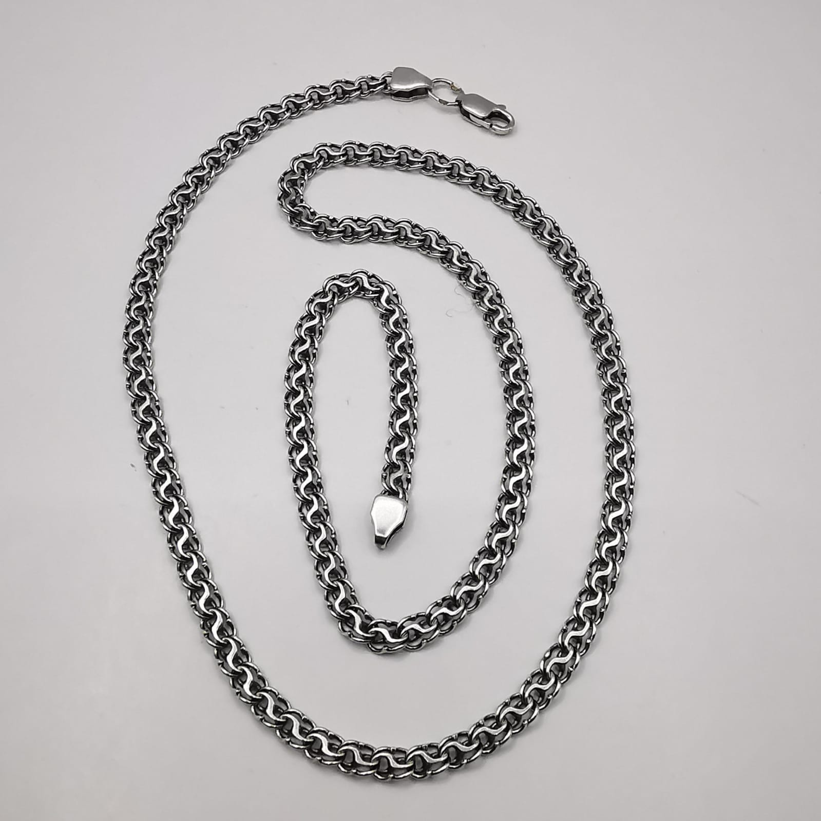 Vintage Beautiful Jewelry Chain925 Sterling SilverSigned Handmade 1841g
