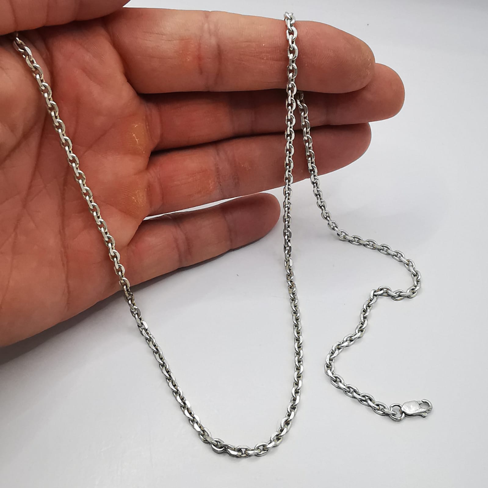 Vintage Beautiful Jewelry Chain925 Sterling SilverSigned Handmade 1662g