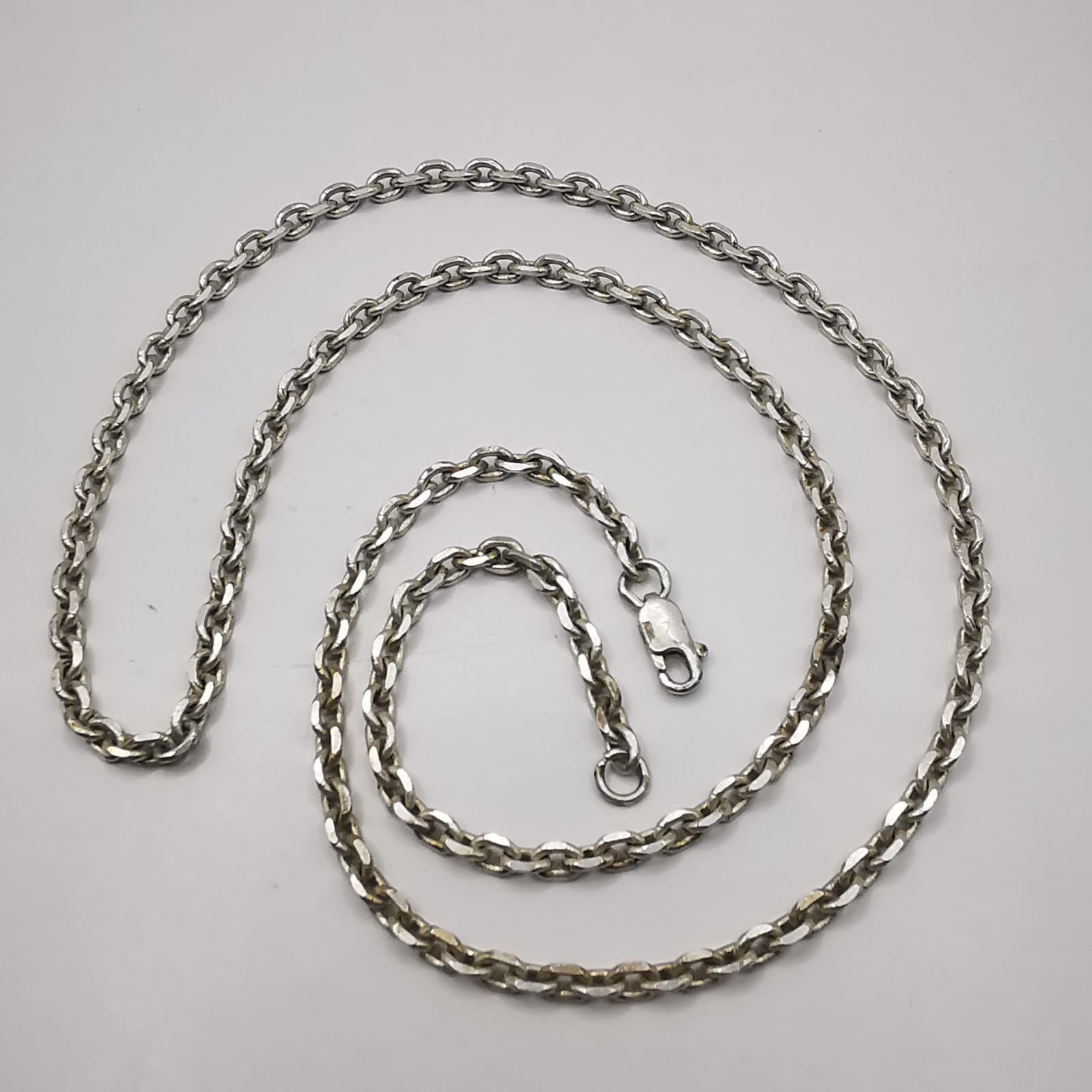 Vintage Beautiful Jewelry Chain925 Sterling SilverSigned Handmade 1662g