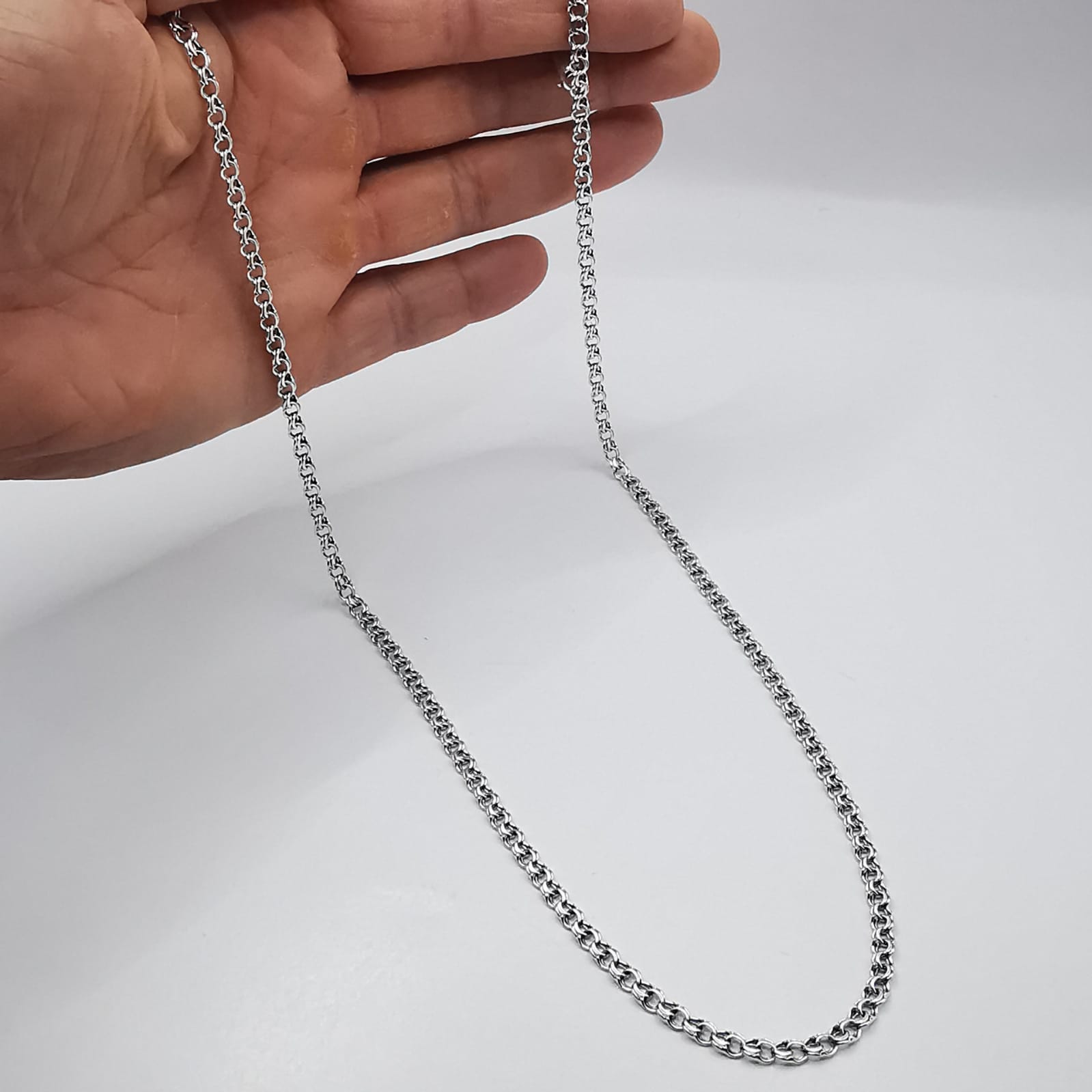 Vintage Beautiful Jewelry Chain925 Sterling SilverSigned Handmade 1513g