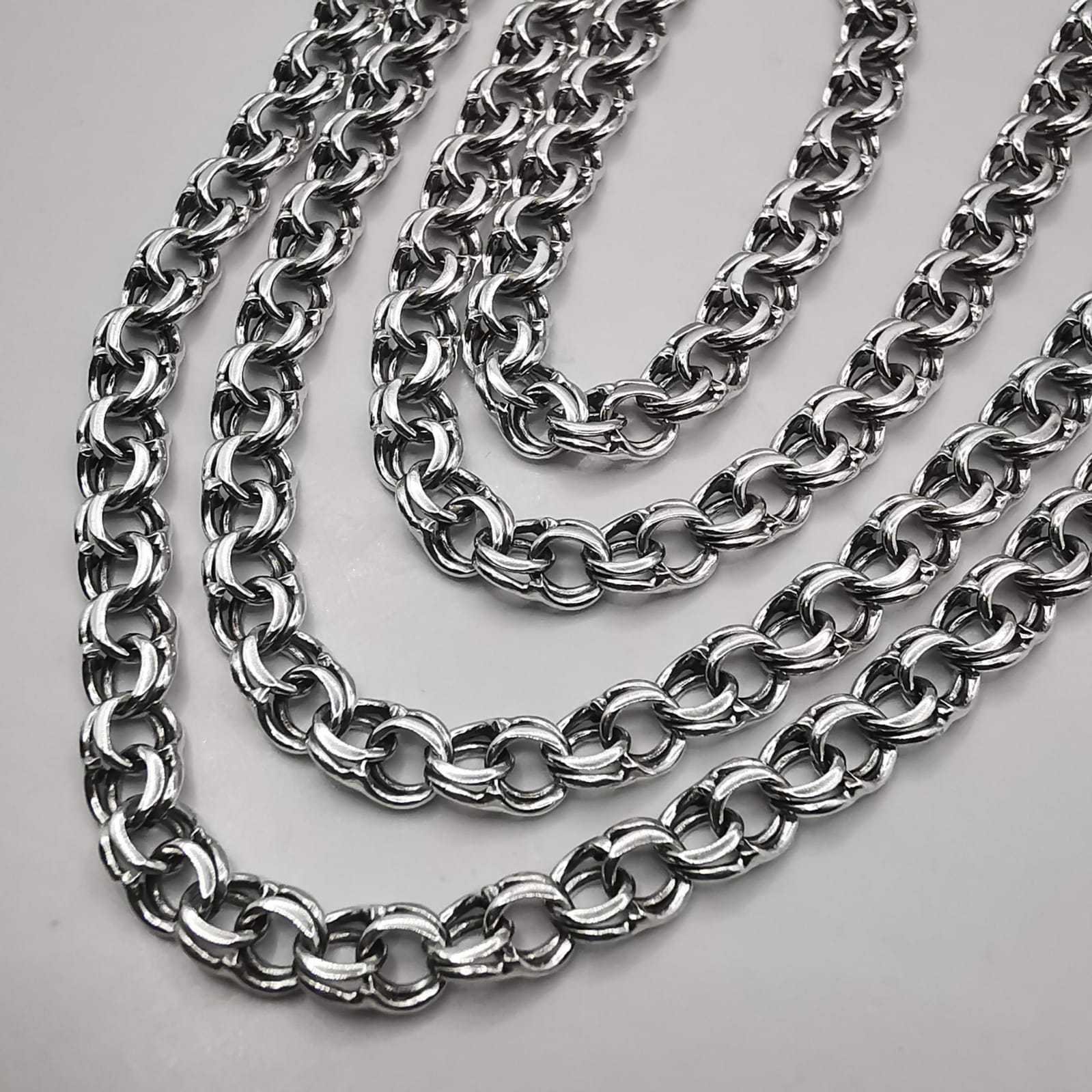 Vintage Beautiful Jewelry Chain925 Sterling SilverSigned Handmade 1513g