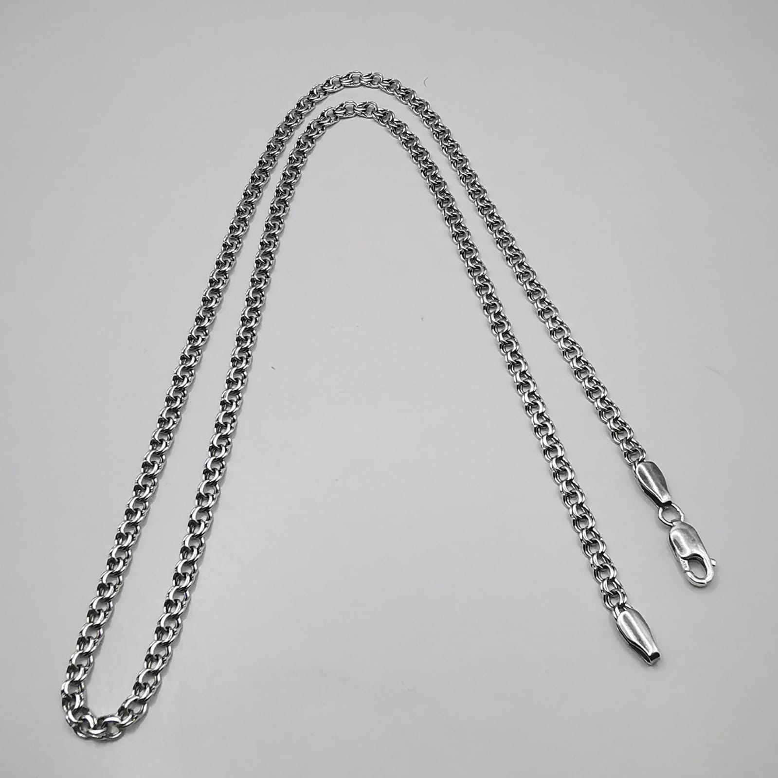 Vintage Beautiful Jewelry Chain925 Sterling SilverSigned Handmade 1513g