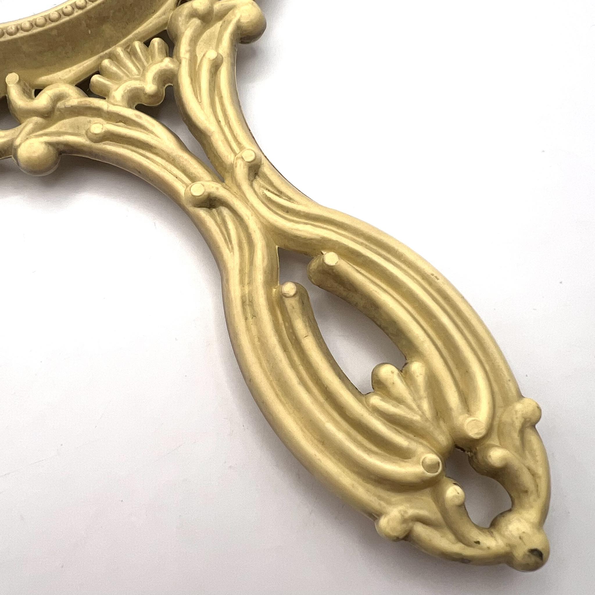 1960 Rare Vintage Soviet Art Deco Womens Hand Mirror Frame Decorative
