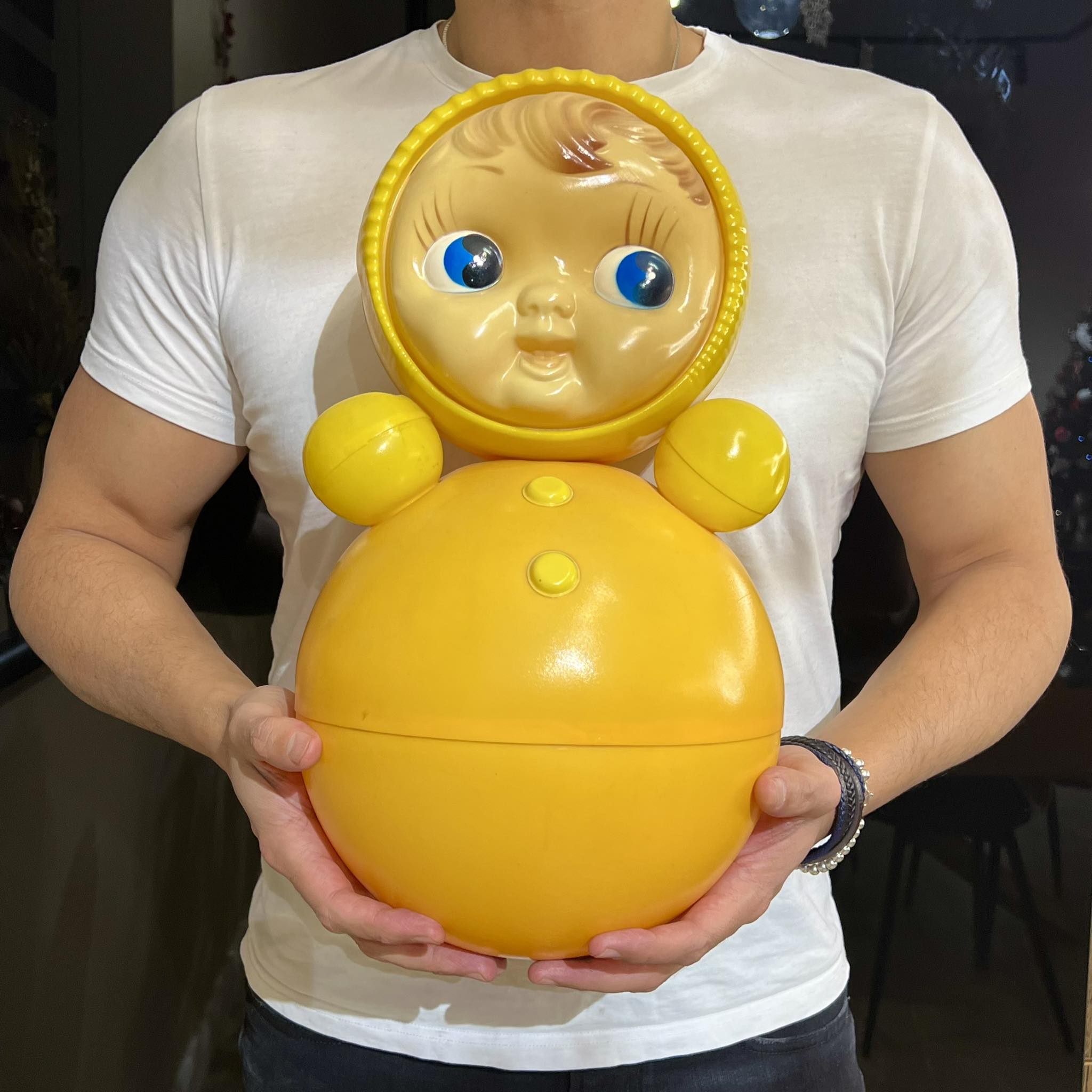 Large Vintage USSR Kids Plastic Celluloid Doll Roly Poly Toy ...