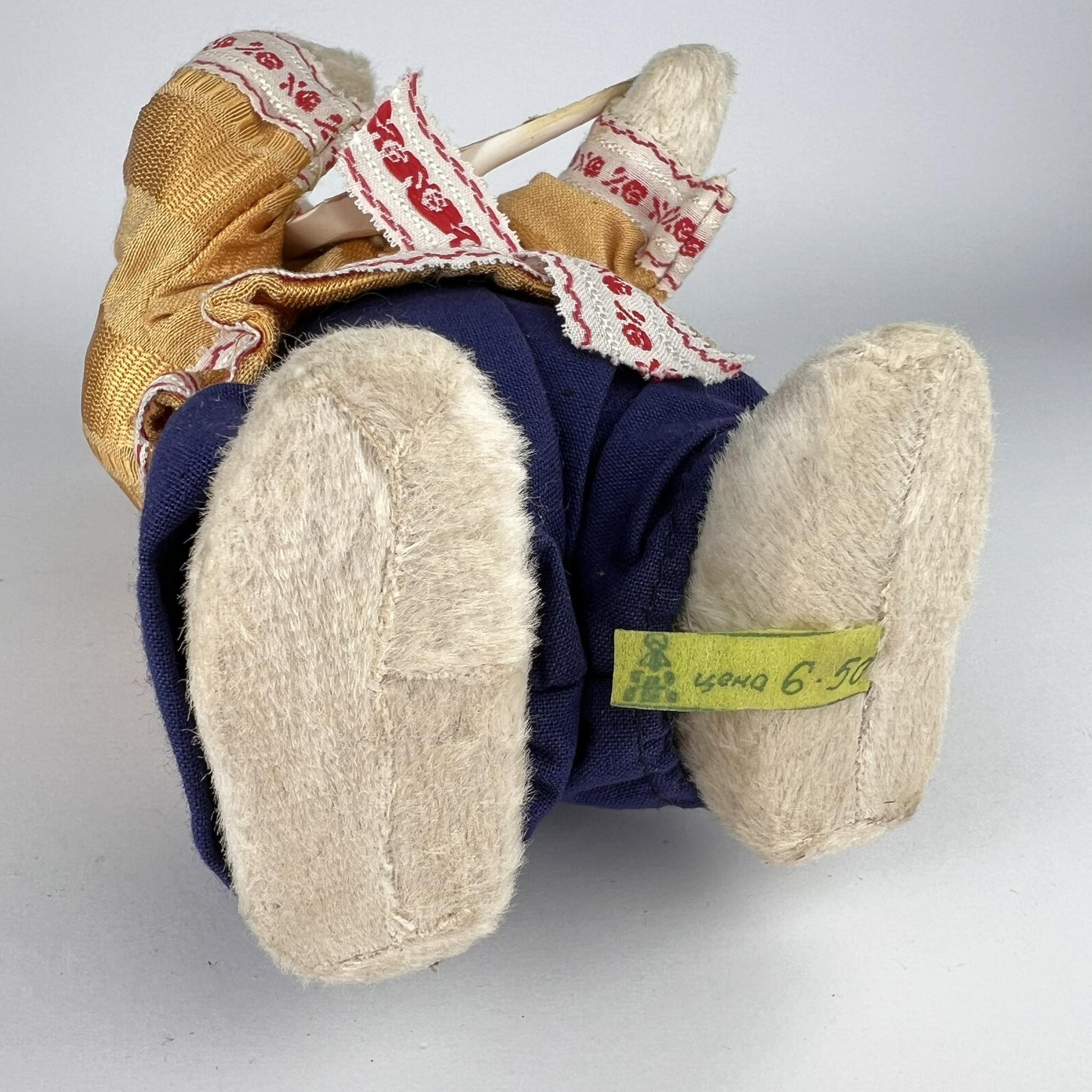 1970 Vintage USSR Russian Mechanical Plush Toy Doll Teddy Bear Tag ...