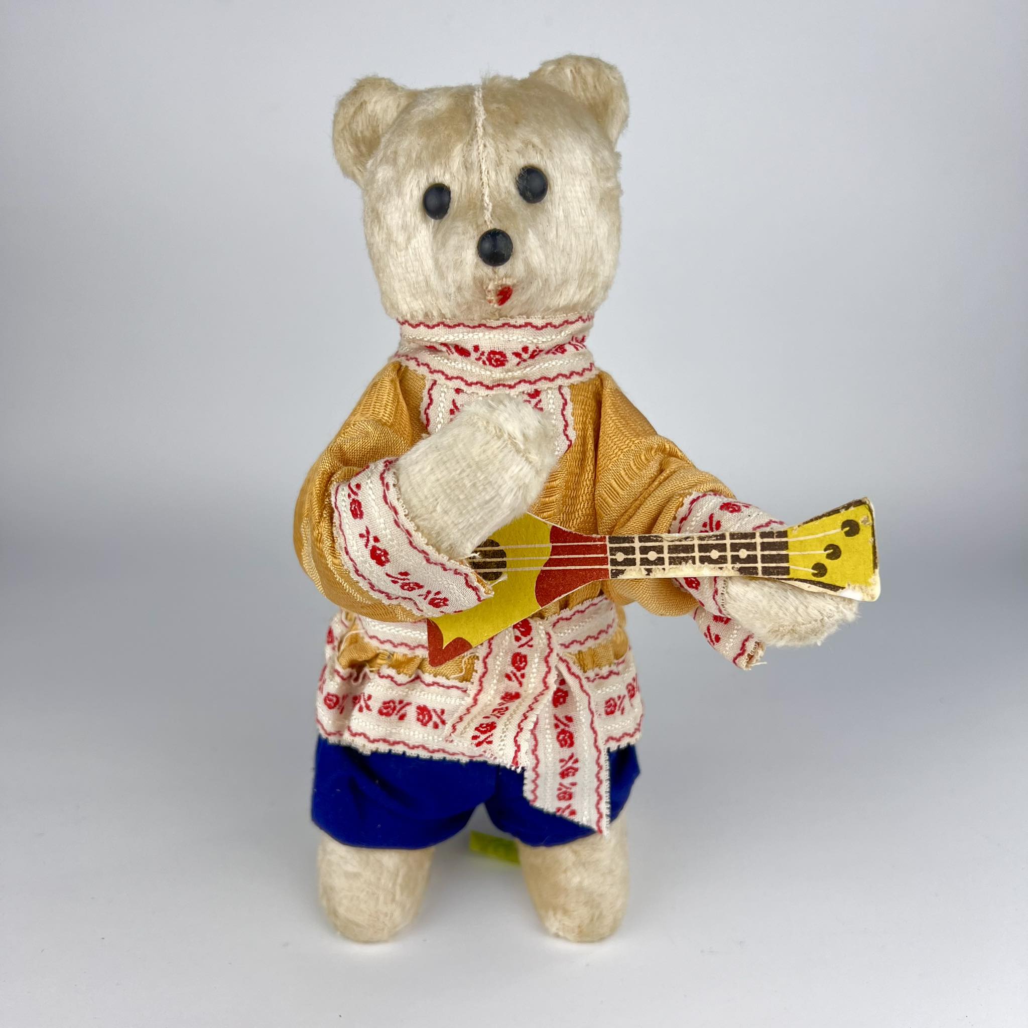 1970 Vintage USSR Russian Mechanical Plush Toy Doll Teddy Bear Tag ...