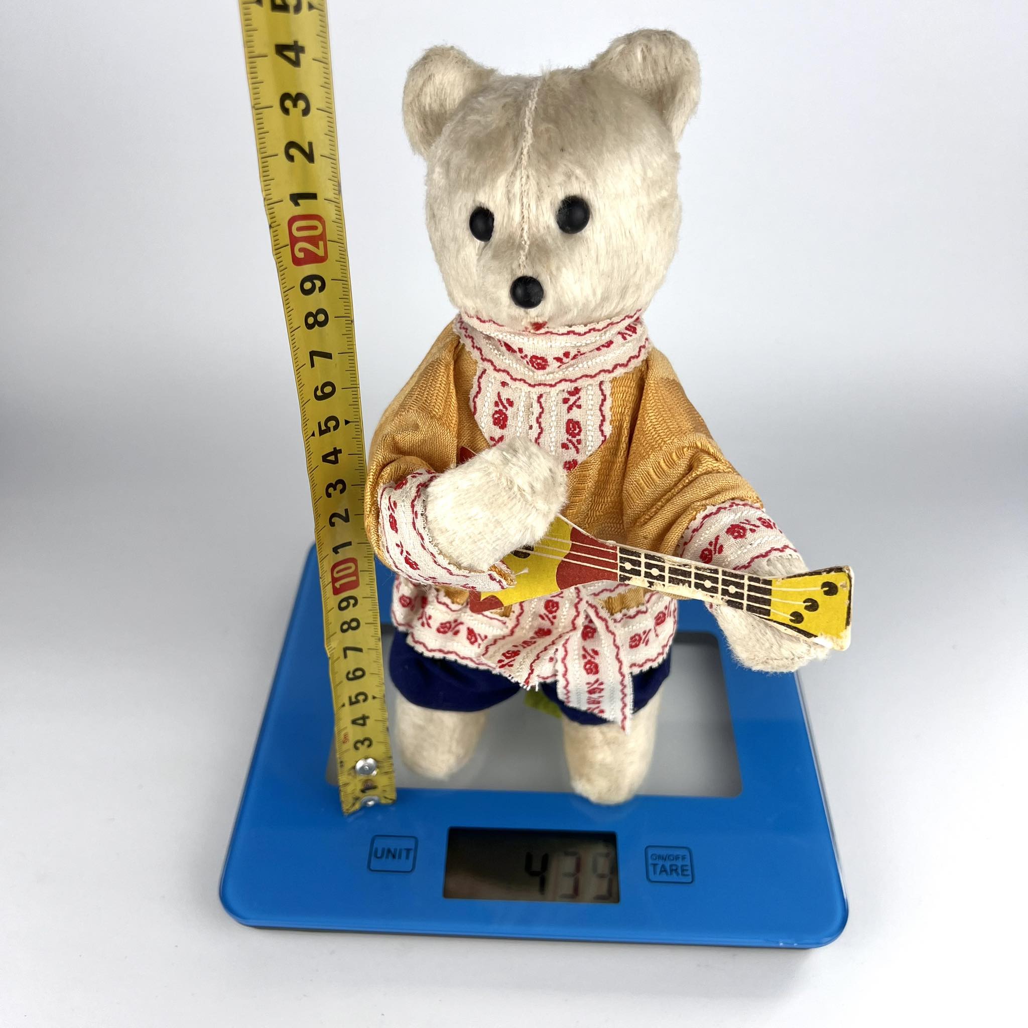 1970 Vintage USSR Russian Mechanical Plush Toy Doll Teddy Bear Tag ...