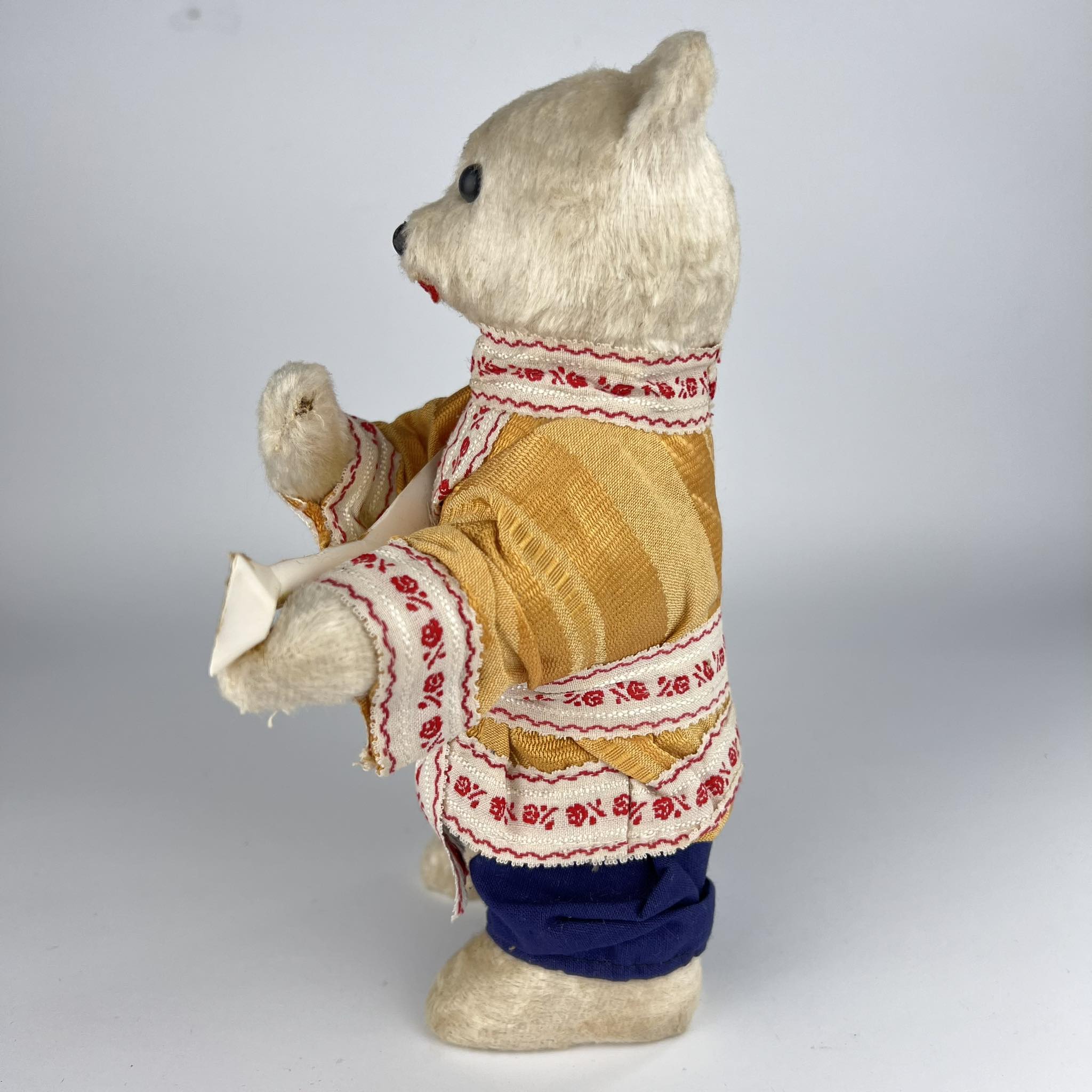 1970 Vintage USSR Russian Mechanical Plush Toy Doll Teddy Bear Tag ...