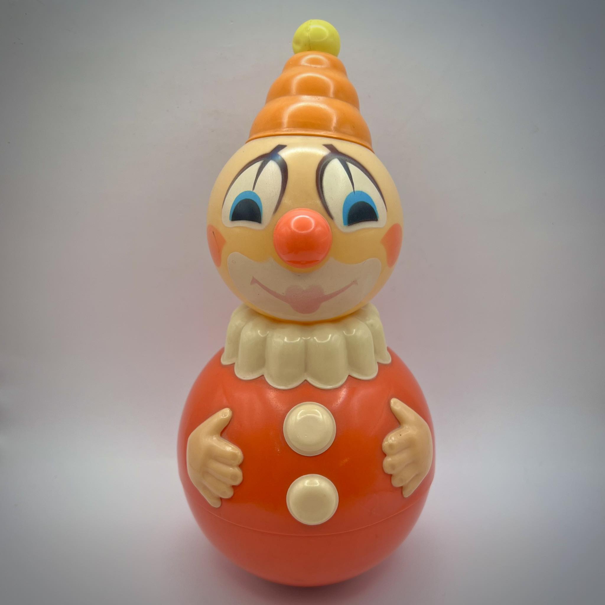Vintage USSR Kids Plastic Celluloid Doll Clown Roly Poly Toy Nevalyashka 98