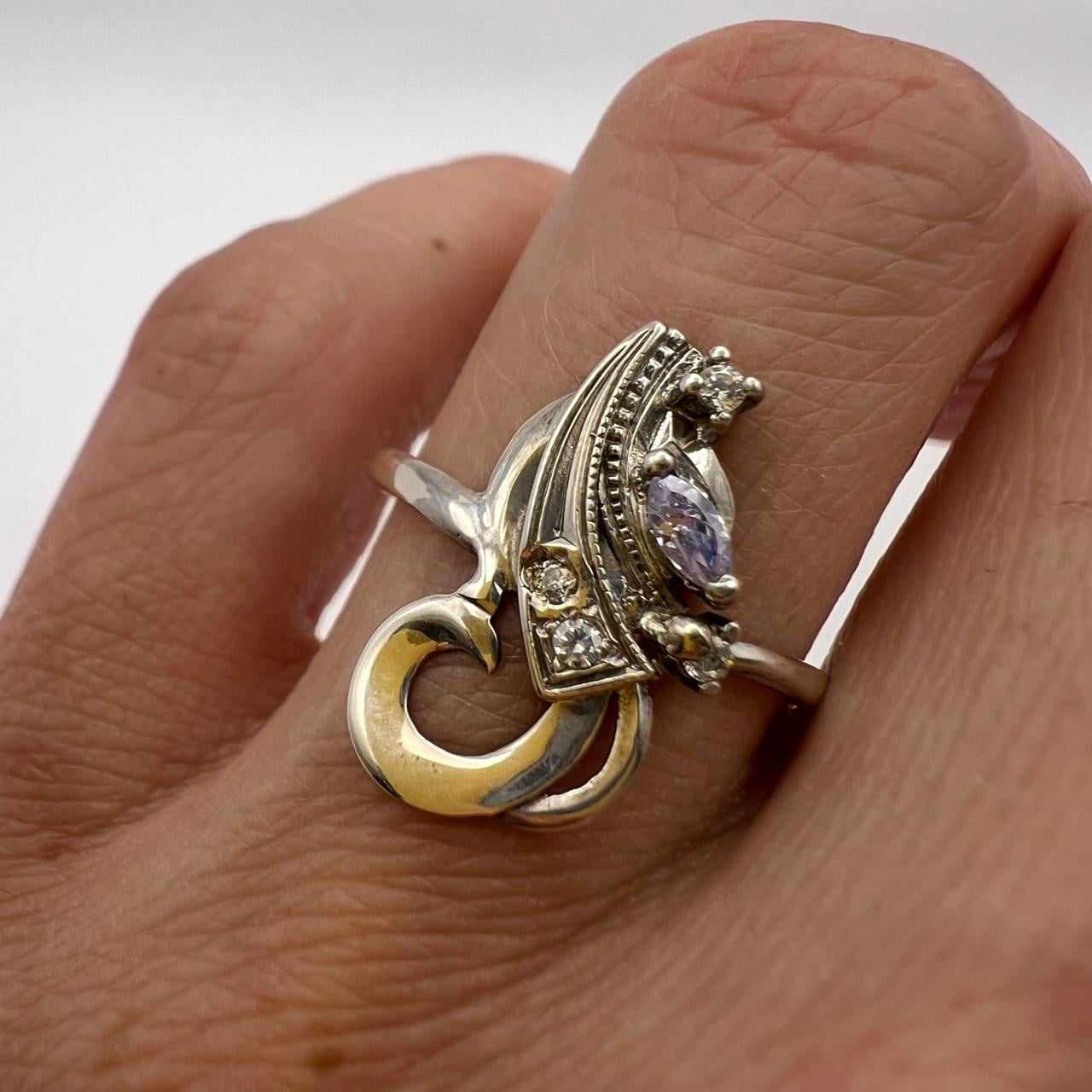 Vintage USSR Ring Sterling Silver 925 Stone White Jewelry Fine Womens ...
