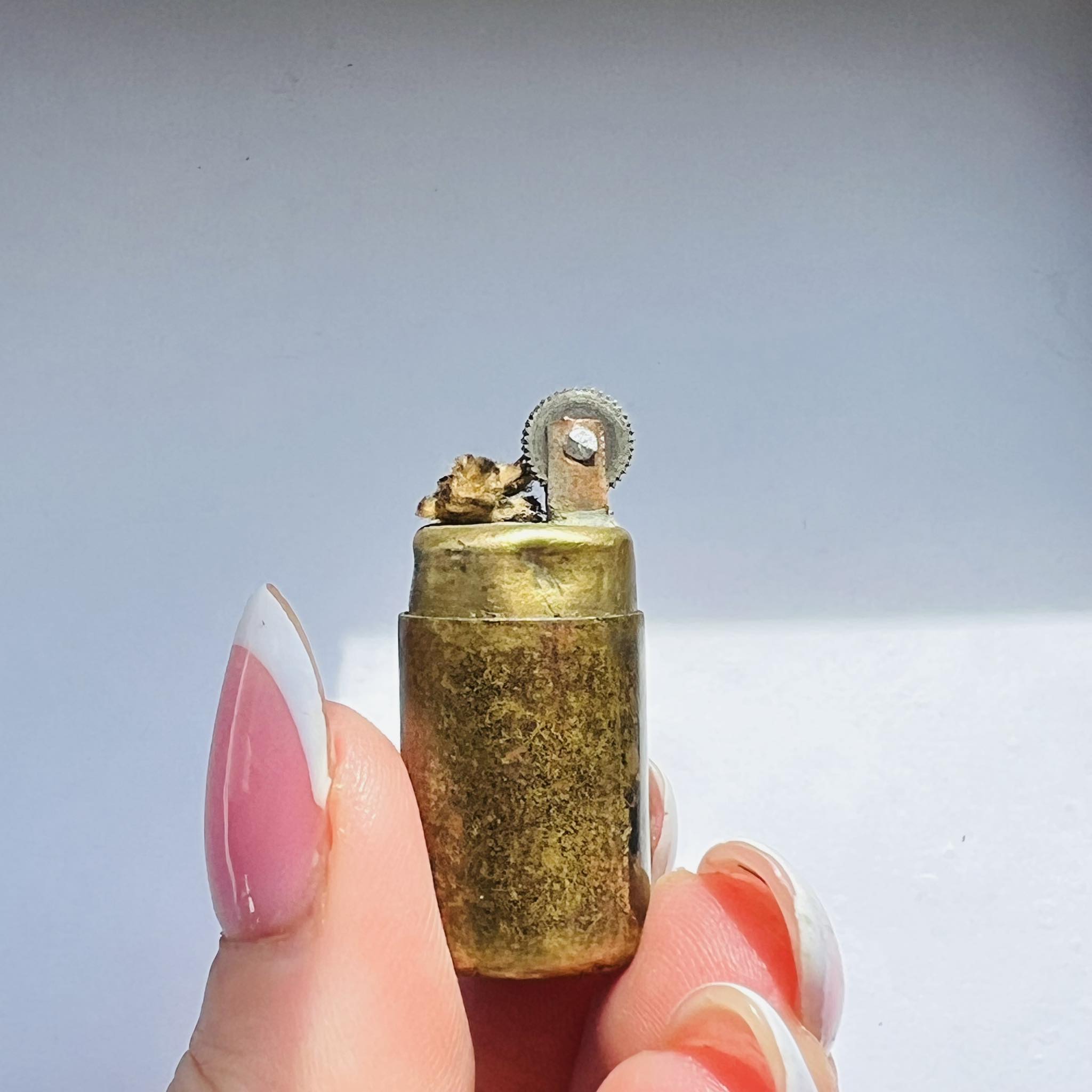 Vintage Soviet Military Handmade Brass Petrol Lighter Bullet Signed