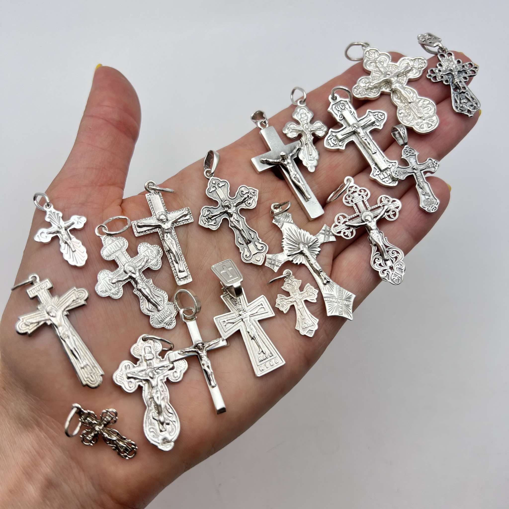 Lot of 21 Sterling Silver 925 Christian Religion Crosses Marked NOT ...
