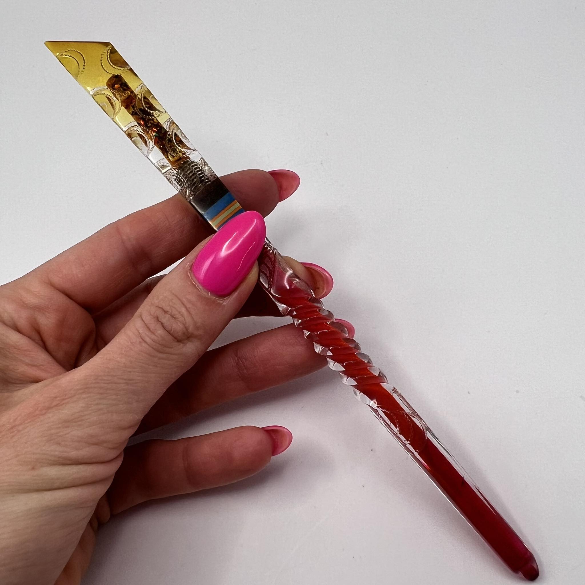 1980s Cute Vintage Handmade Soviet Ballpoint Pen Plexiglass Prison Art USSR