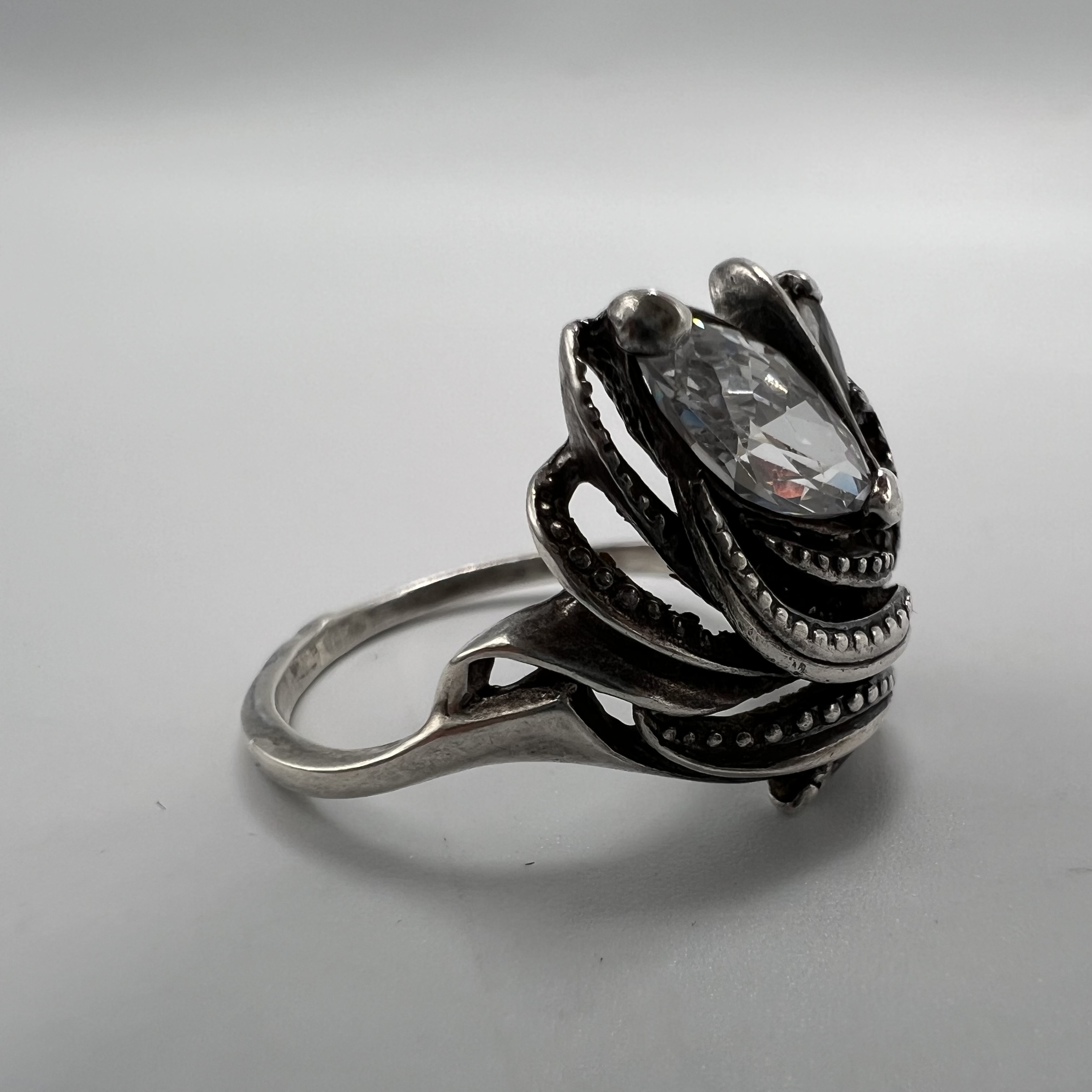 Vintage USSR Stone Ring Sterling Silver 925 Jewelry Womens Beautiful ...