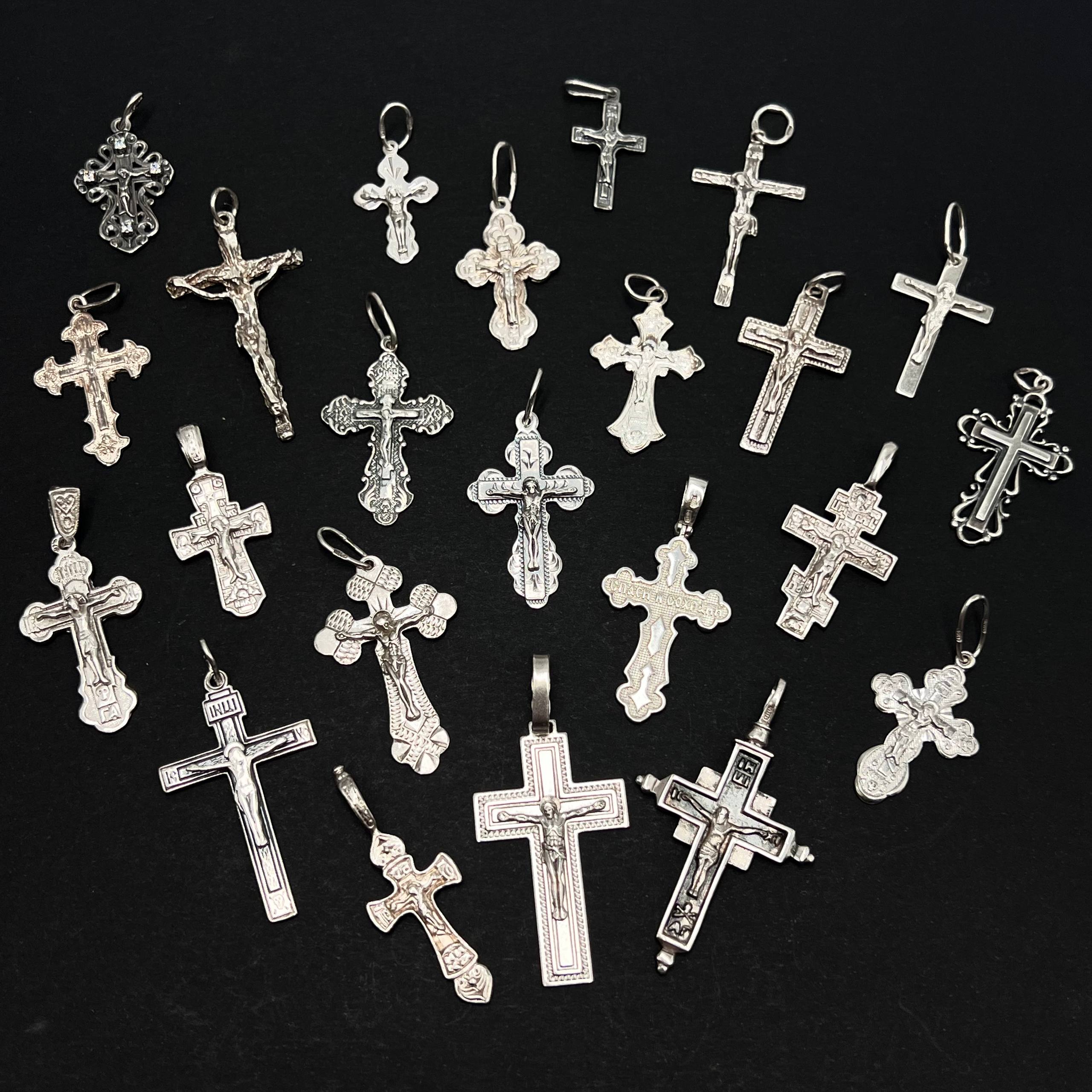 Lot of 23 Sterling Silver 925 Christian Religion Crosses Stamped NOT ...