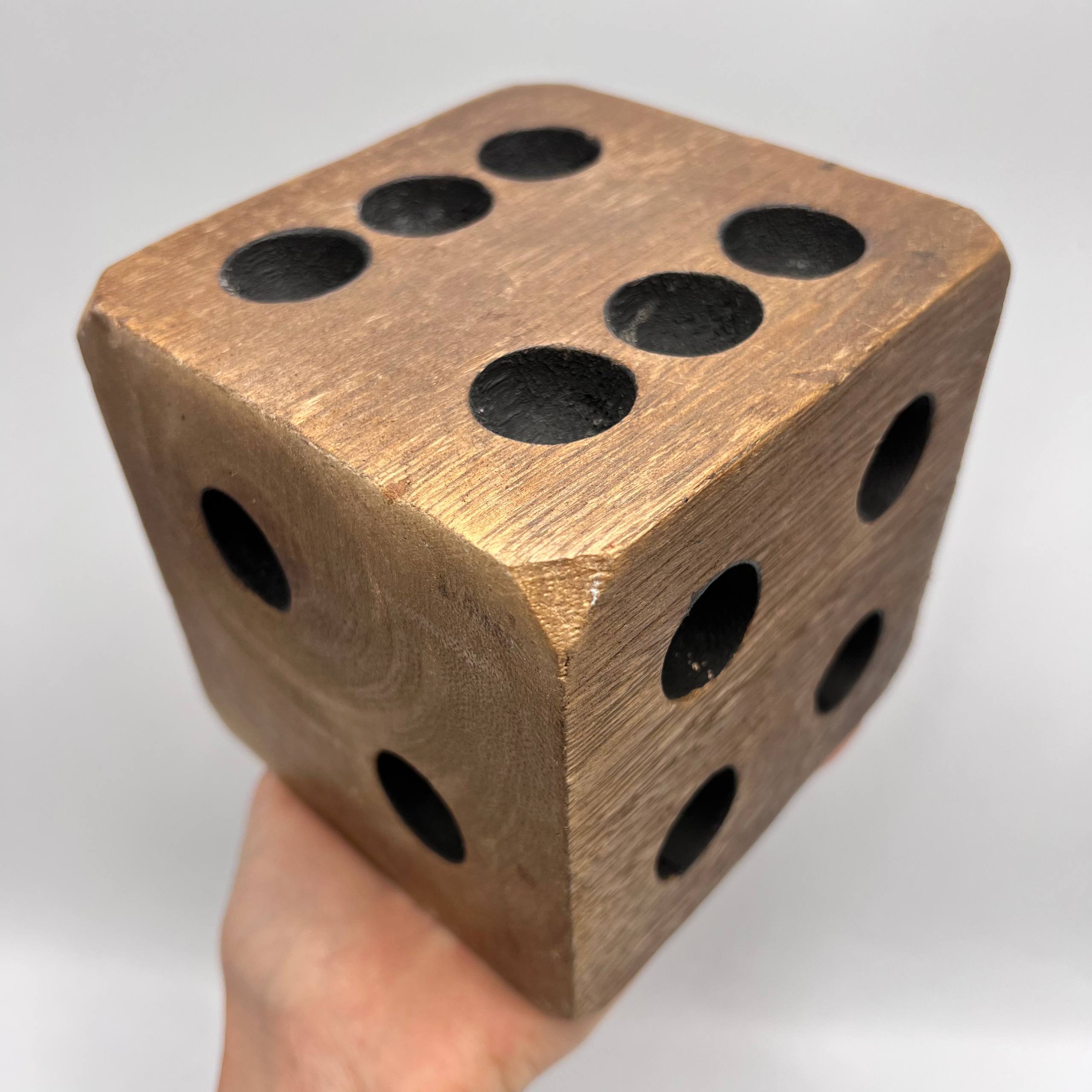 Handmade Large Wooden Dice Rustic Oversized Cube Vintage Style Decor ...