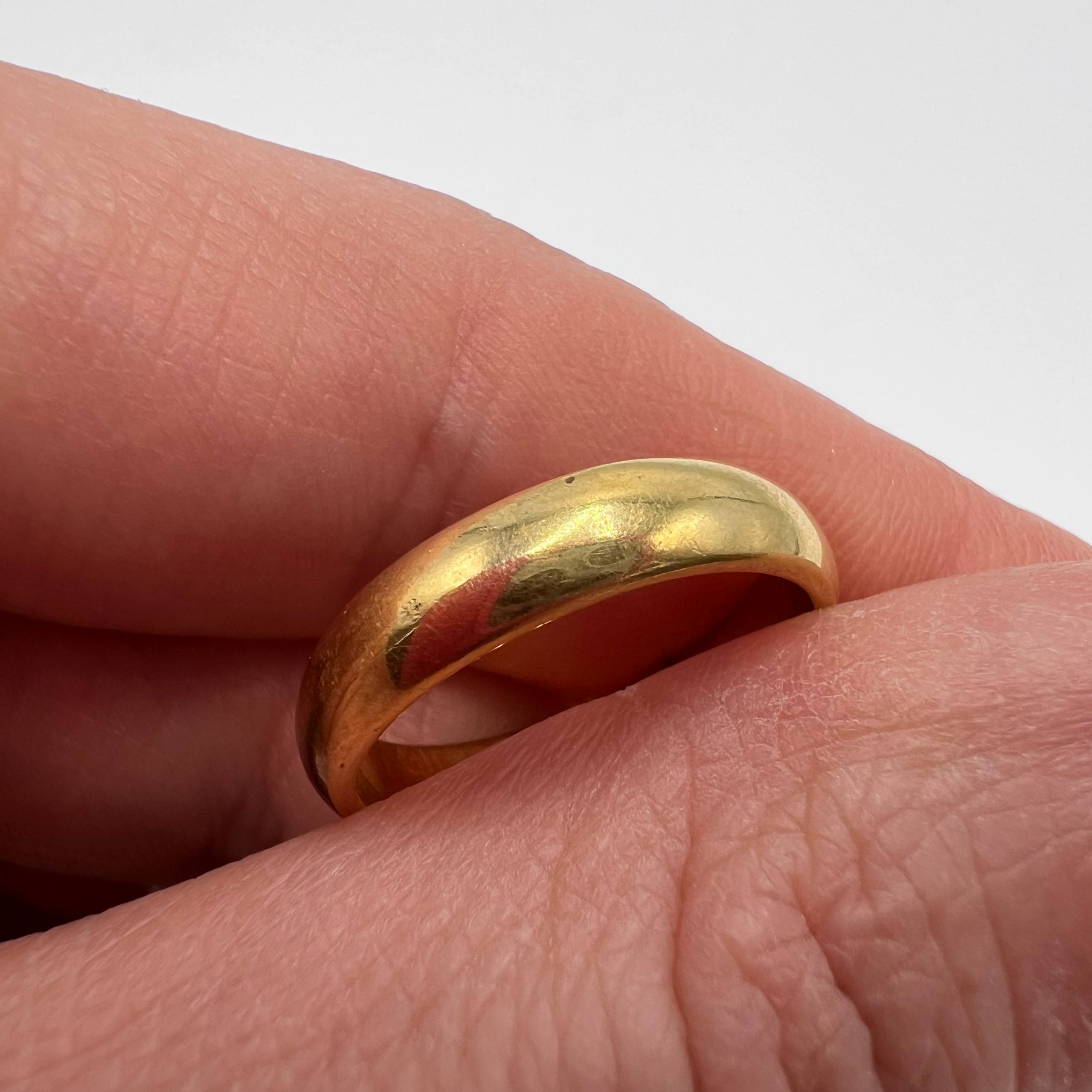 1987 Vintage USSR Ring Gold Plated Silver 916 Soviet Wedding Band ...